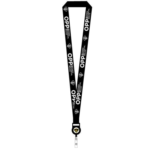 OPP Lanyard - Black & White w/reel | OPP Shop